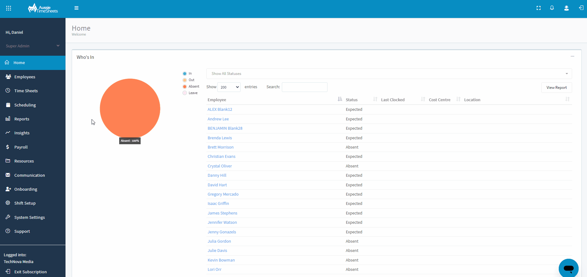 Adding a New Employee – Aussie Time Sheets Workforce TNA